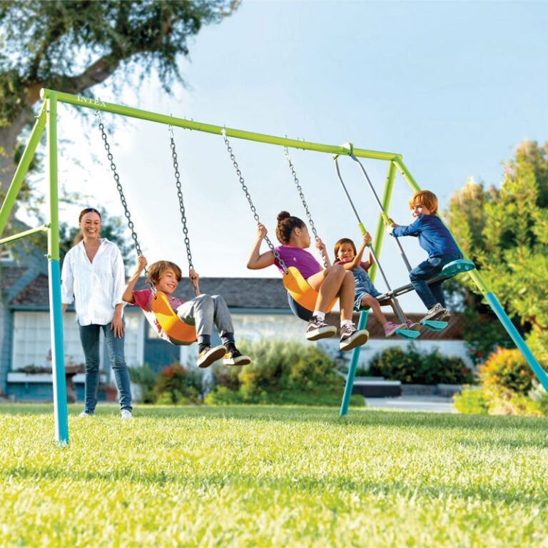 44121E Heavy Duty Backyard Three Feature Swing Set - intexegypt
